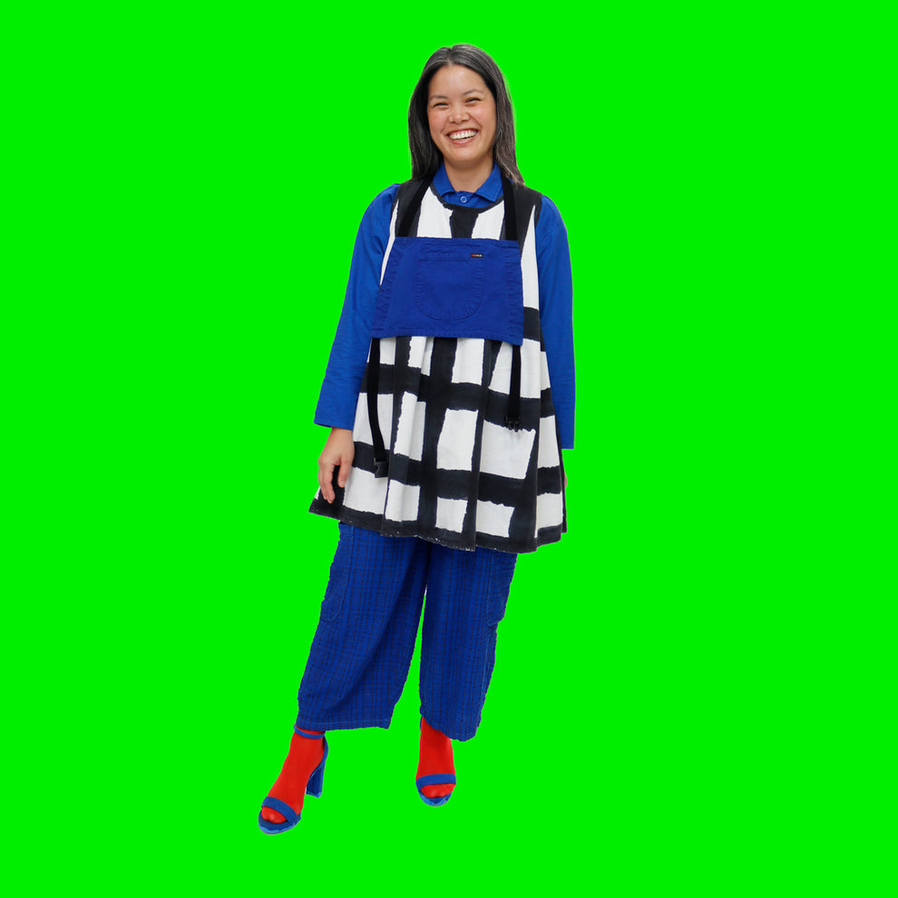 Licorice Check Cocktail Dress – meals